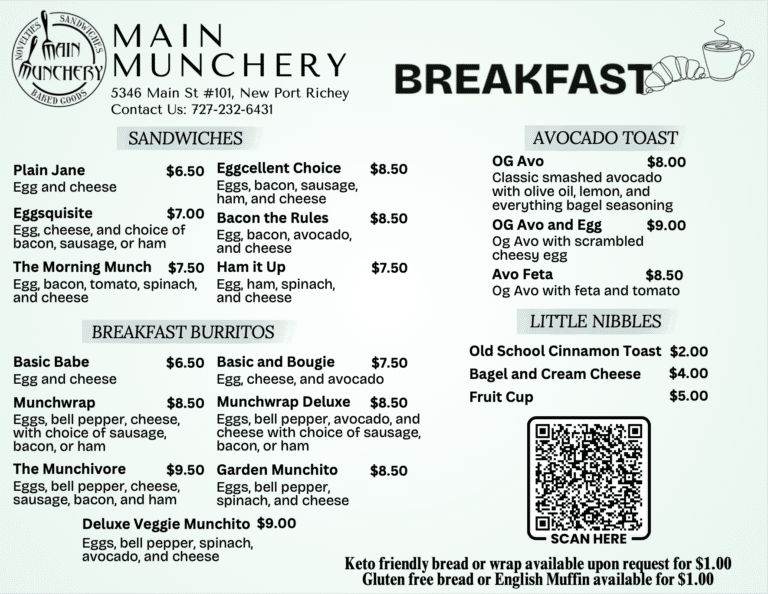 Food & Drinks Menus – Main Munchery