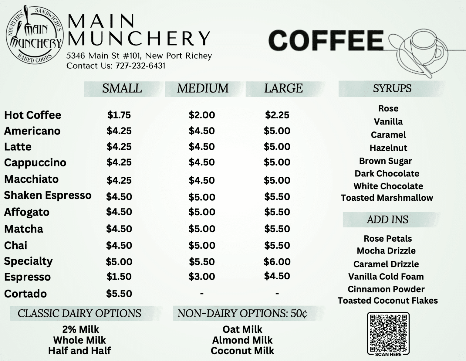Food & Drinks Menus – Main Munchery